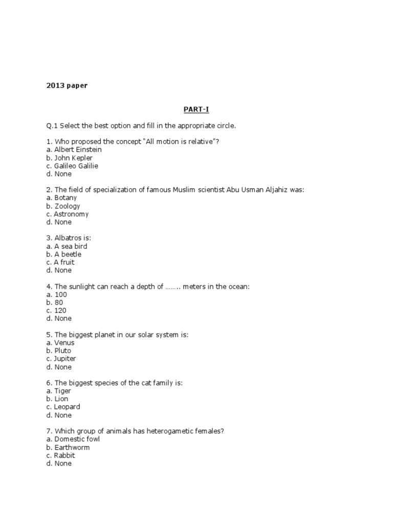 MCQS Papers | PDF | Sun | Digestion