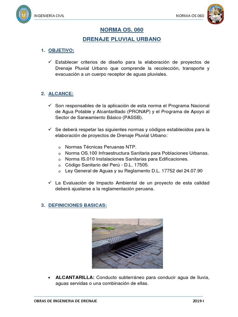 Diseño de Drenaje Pluvial Urbano | PDF | Drenaje | Alcantarillado