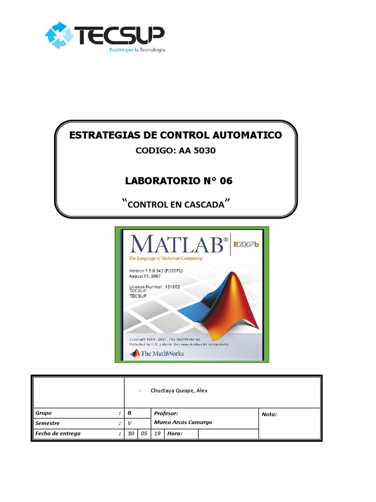 Laboratorio N°6 Control en Cascada Continuacion | PDF | Sistema de ...