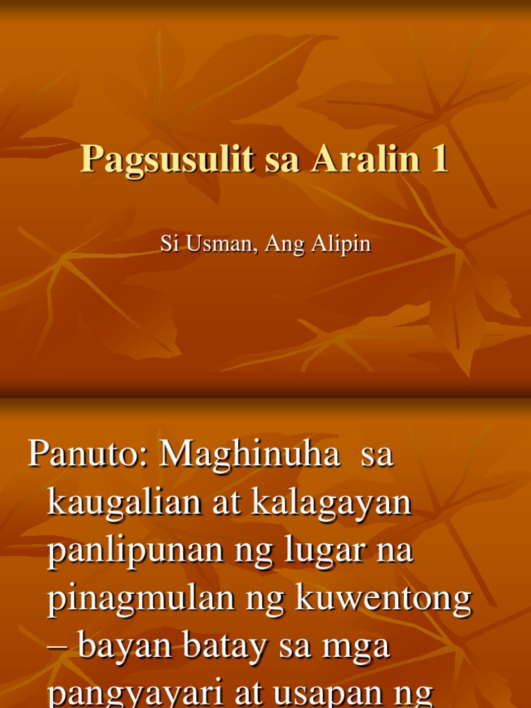 Pagsusulit Sa Aralin 1 | PDF