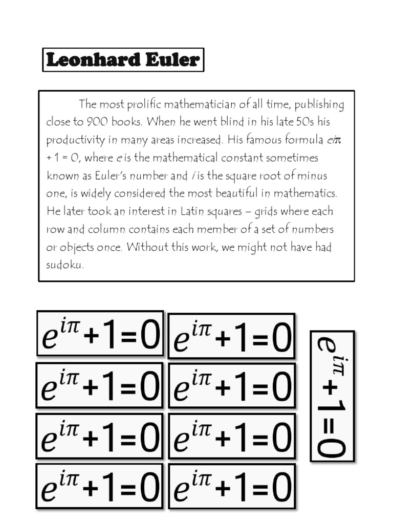 Leonhard Euler: Ei e I | PDF