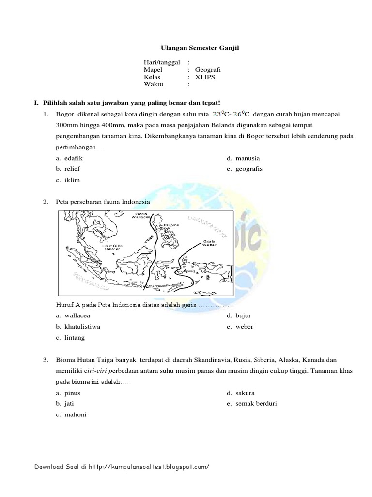 Soal Uas Xi GEO | PDF | Sains & Matematika