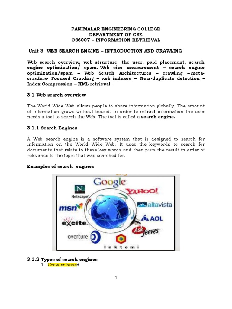 IR Unit 3 | PDF | Search Engine Optimization | Web Search Engine