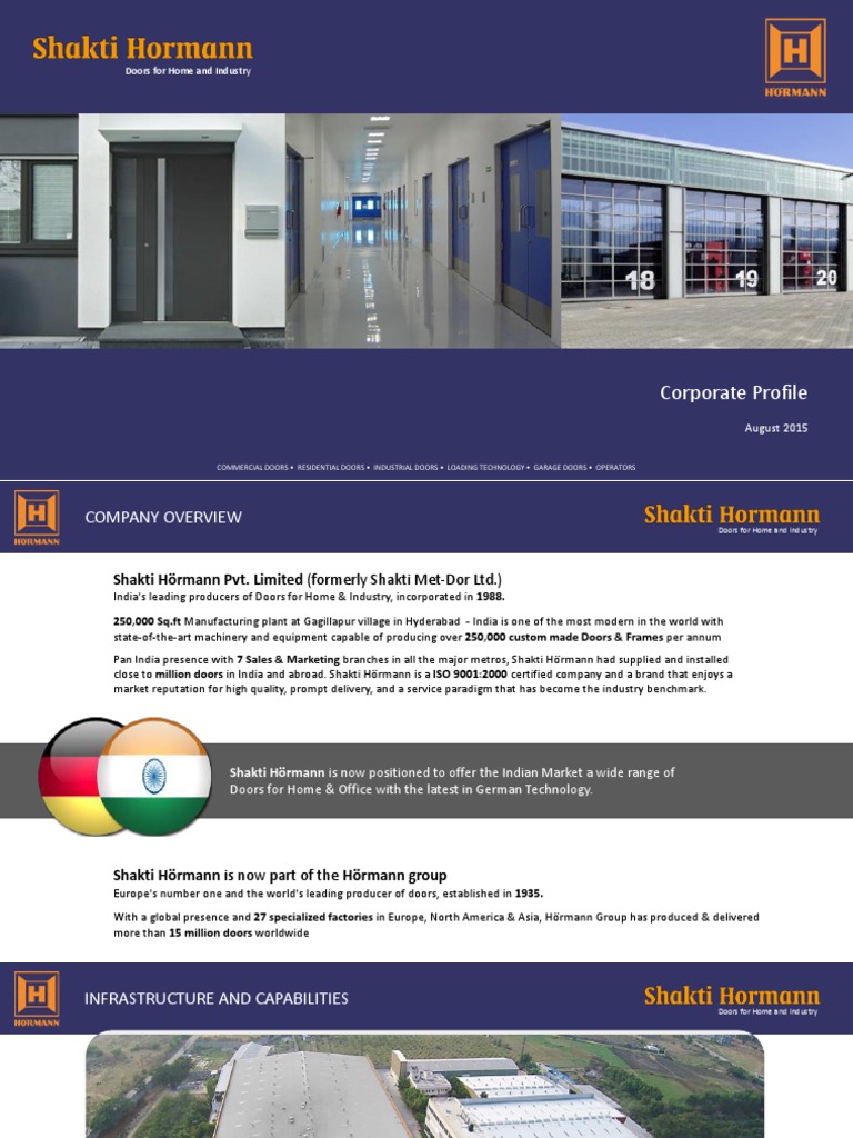 Corporate Profile - SHPL | PDF | Door | Garage (Residential)