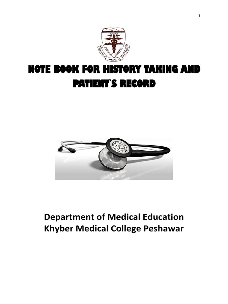 Note Book For History Taking and Patient Record | PDF | Physical ...