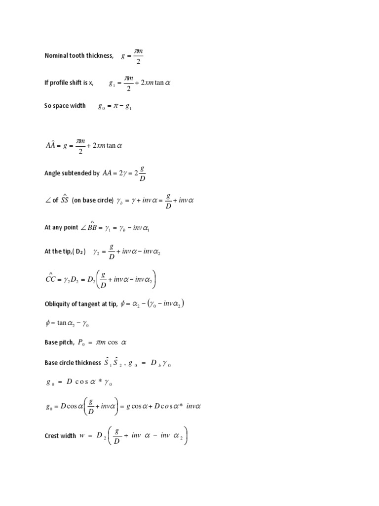 Gear Tooth Geometry Analysis | PDF