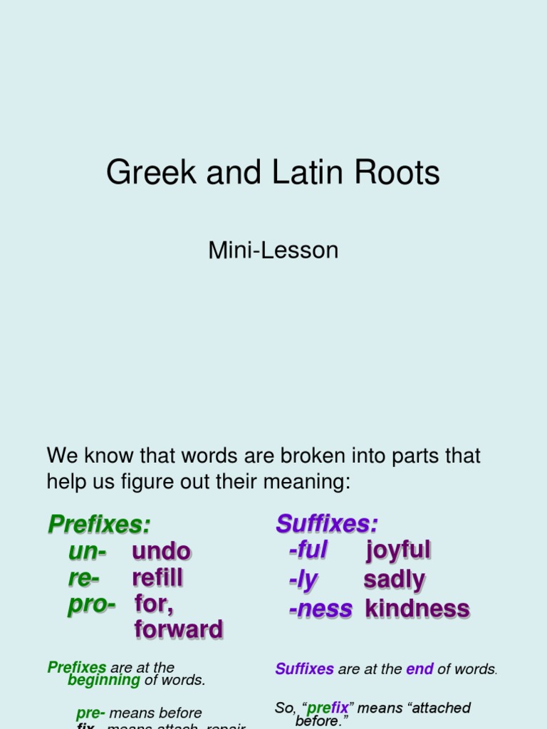 Mini Lesson Roots | PDF | Latin | Word