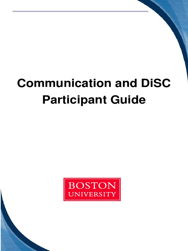 Communication and Disc Participant Guide: Managing at Fresenius: 1 ...