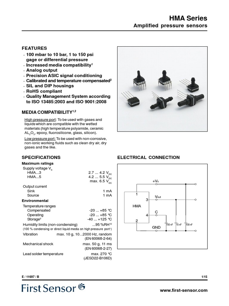 Pressure Sensor | PDF | Hysteresis | Sensor