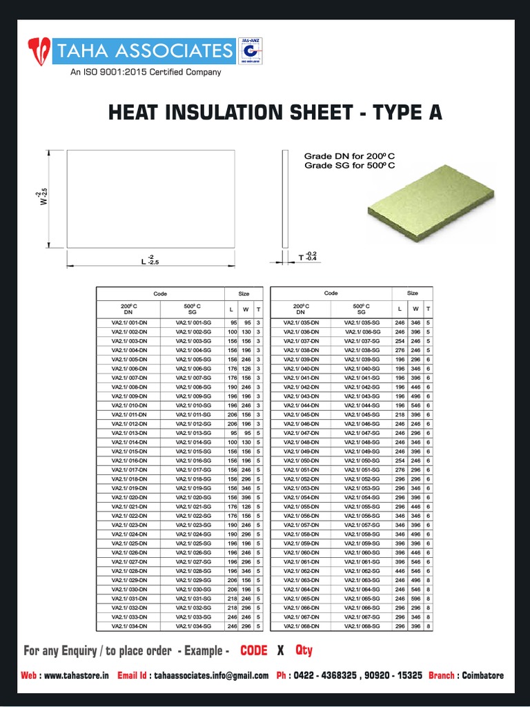 Taha Associates - Heat Insulation Sheet | PDF | Home & Garden | Computers