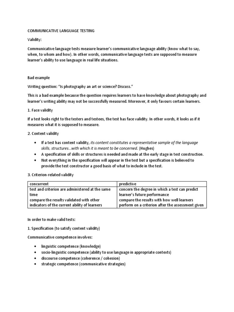 Communicative Language Testing | PDF