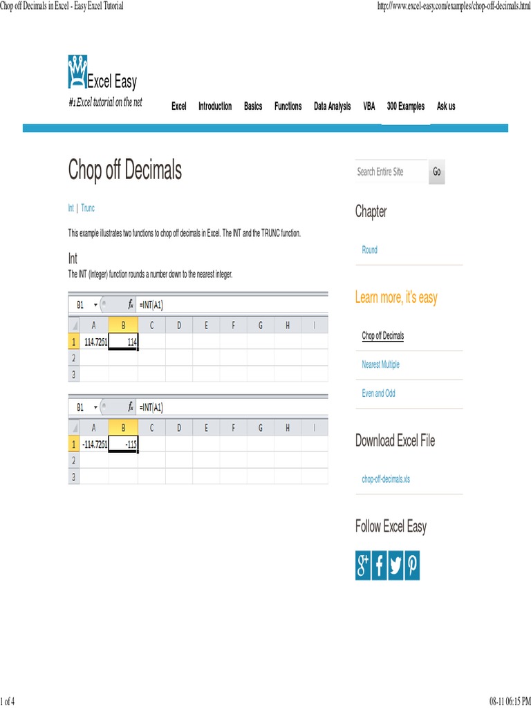 Decimal in Excel | PDF | Microsoft Excel | Application Software