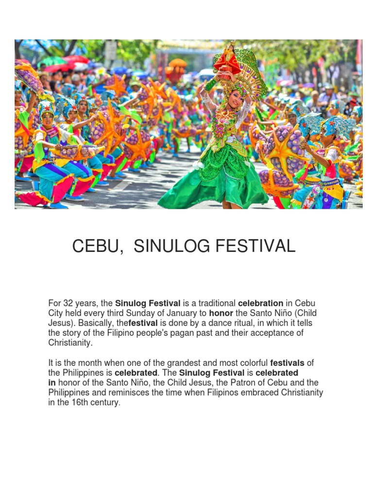 Cebu, Sinulog Festival: in Honor of The Santo Niño, The Child Jesus, The Patron of Cebu and The ...