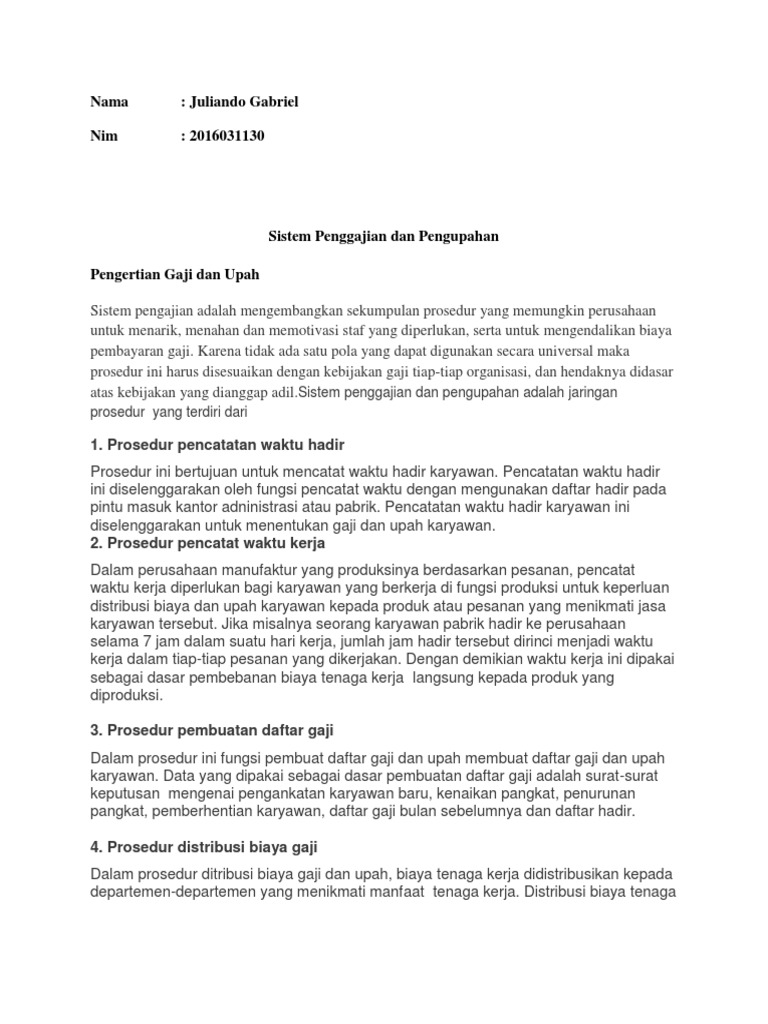 Flowchart Penggajian | PDF