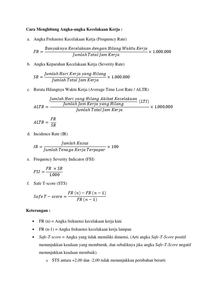 Rumus Safety Performance | PDF