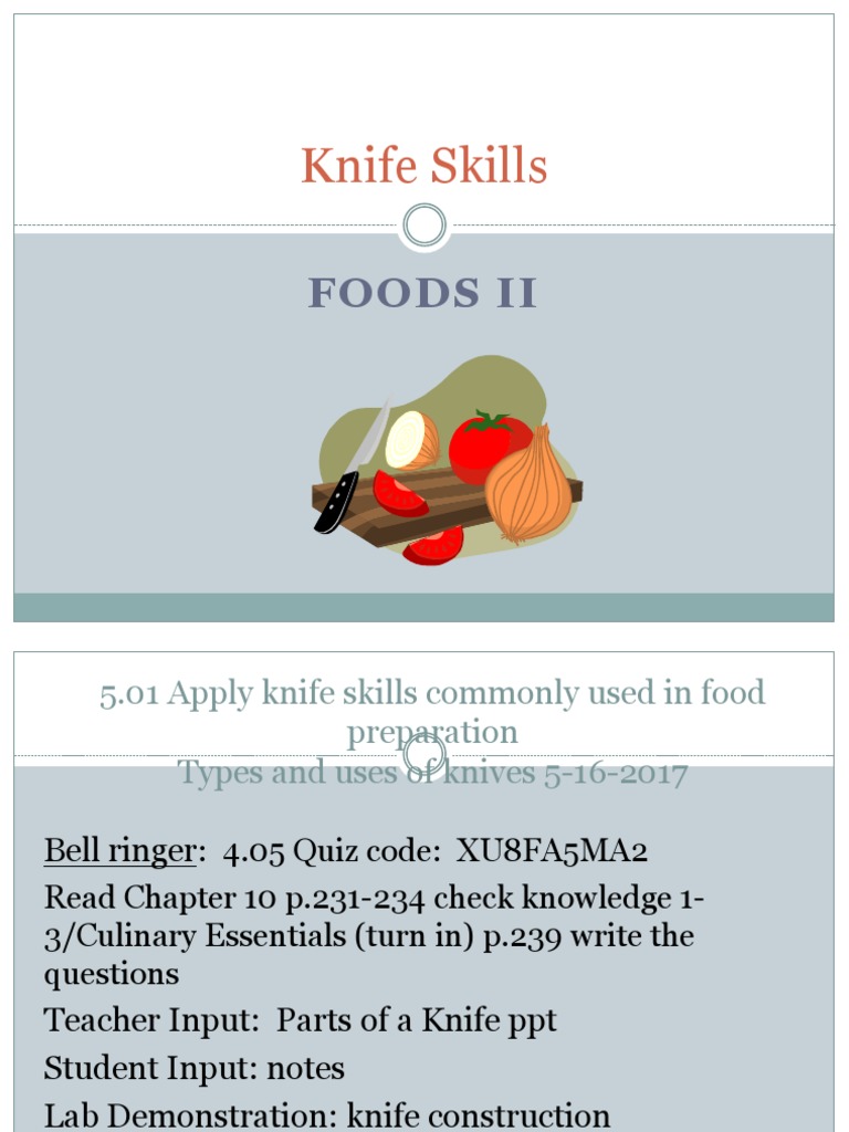 Knife Skills Powerpoint New 5-1-2016 | PDF | Knife | Blade