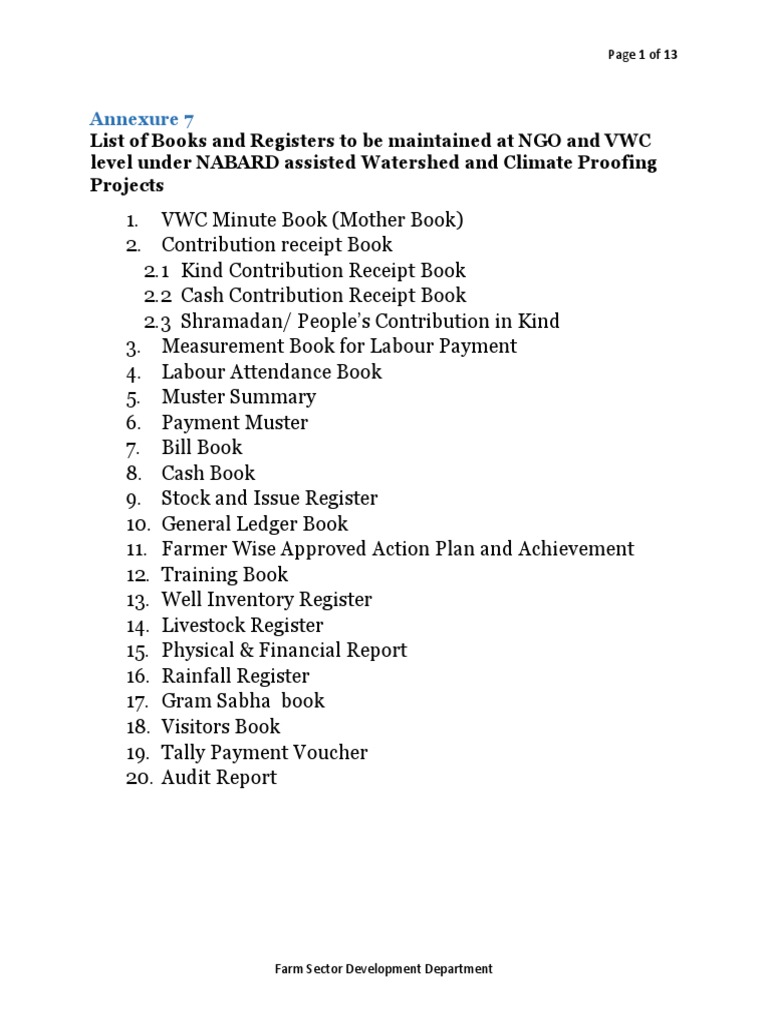 VWC Record-Book Keeping Formats | Download Free PDF | Cheque | Debits ...