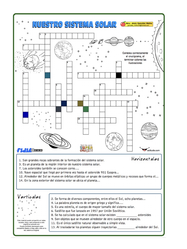 Sopa De Letras Del Sistema Solar Ciclo 2 Ciencias Solares