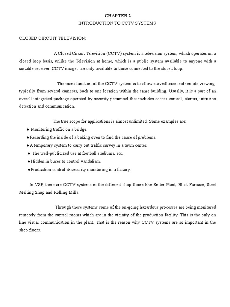 Introduction to CCTV Systems | PDF | Closed Circuit Television | Camera