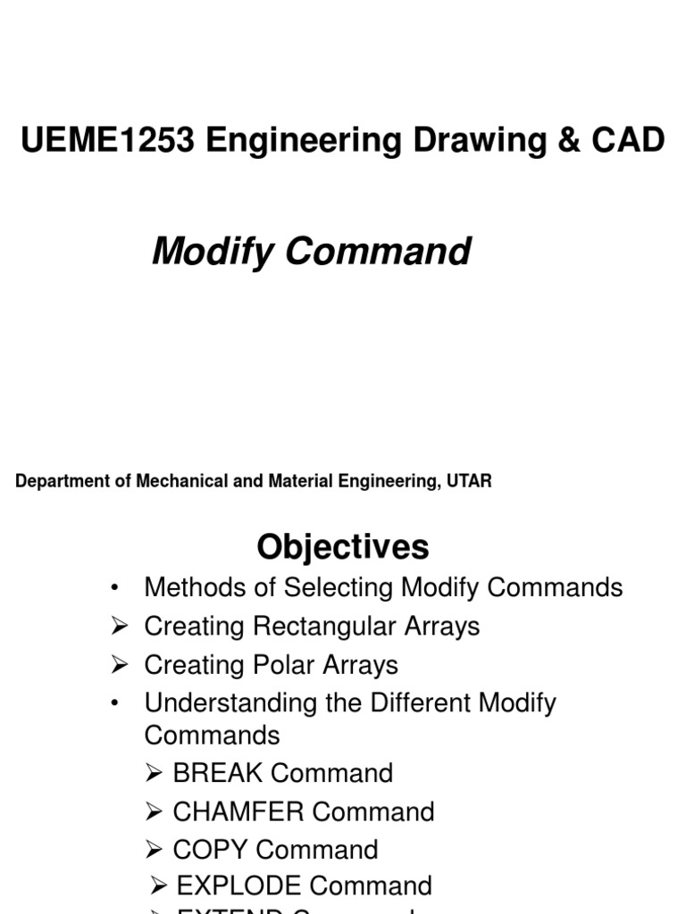 A Guide to Common Modify Commands in Engineering Drawing and CAD | PDF | Array Data Structure ...