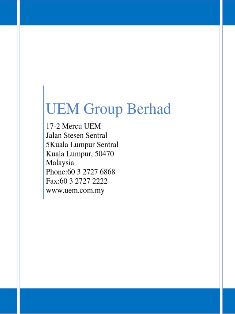 Uem Group - Malaysia | PDF | Malaysia | Business