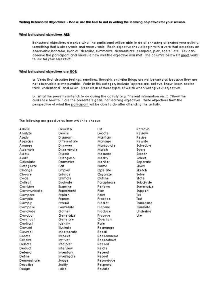 Objective Verbs | PDF | Emotions | Behavioural Sciences