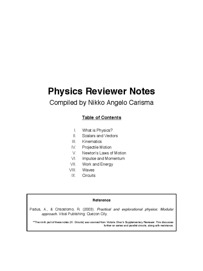 Physics Reviewer Notes: Compiled by Nikko Angelo Carisma | PDF | Waves ...