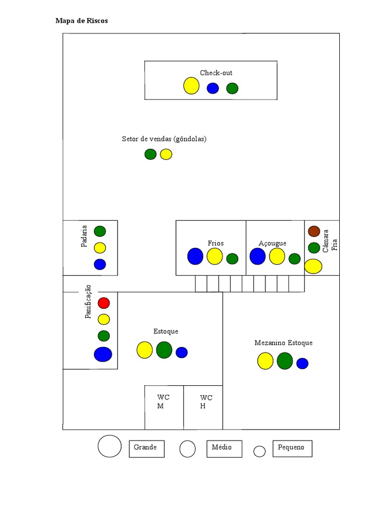 Mapa de riscos e áreas críticas de um supermercado | PDF