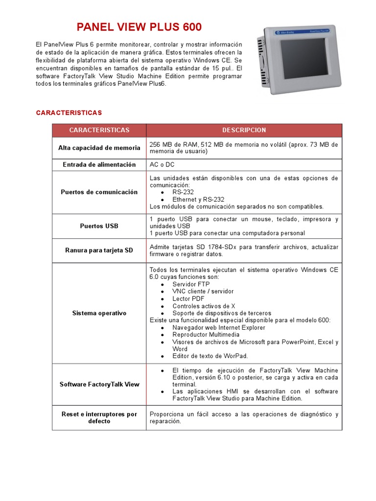 Panel View Plus 600 | PDF | Dirección IP | Memoria de acceso aleatorio