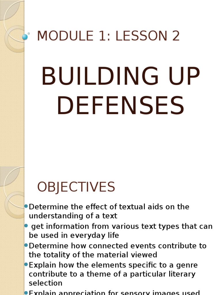 Building Up Defenses | PDF