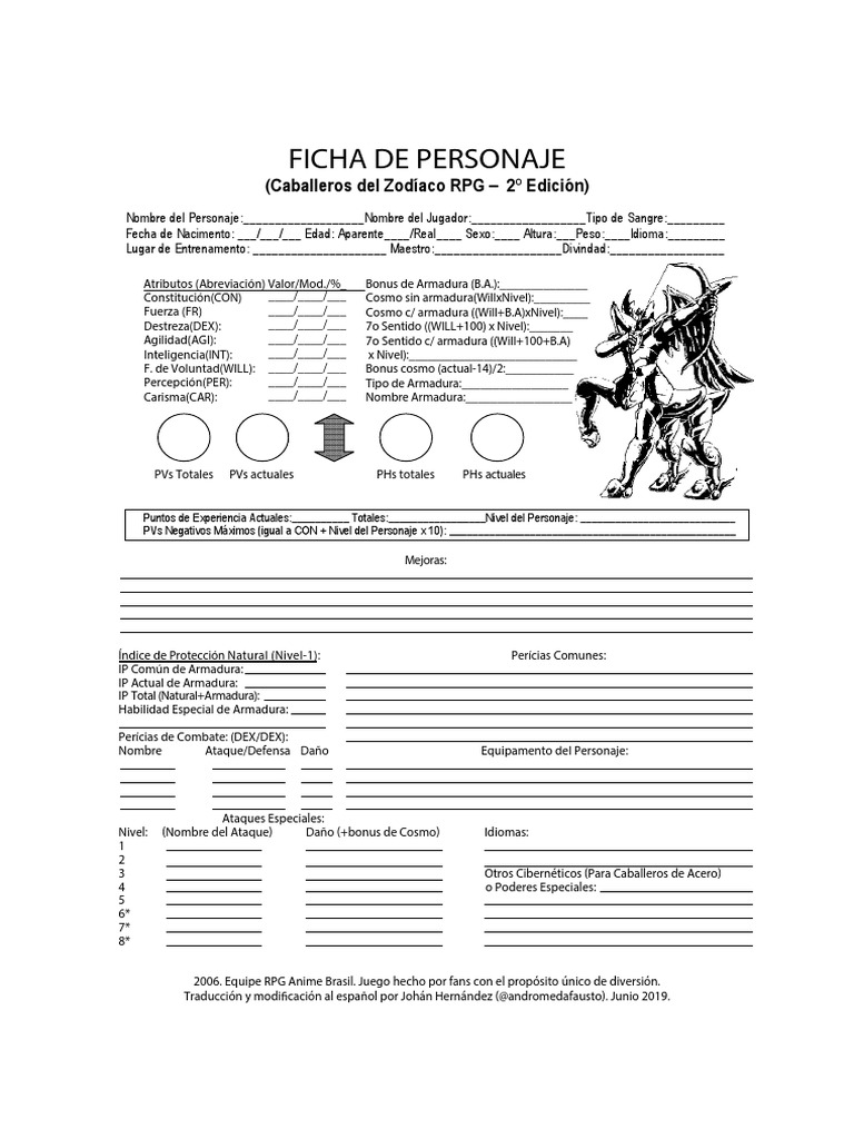 Ficha CDZ Daemon en Español | PDF