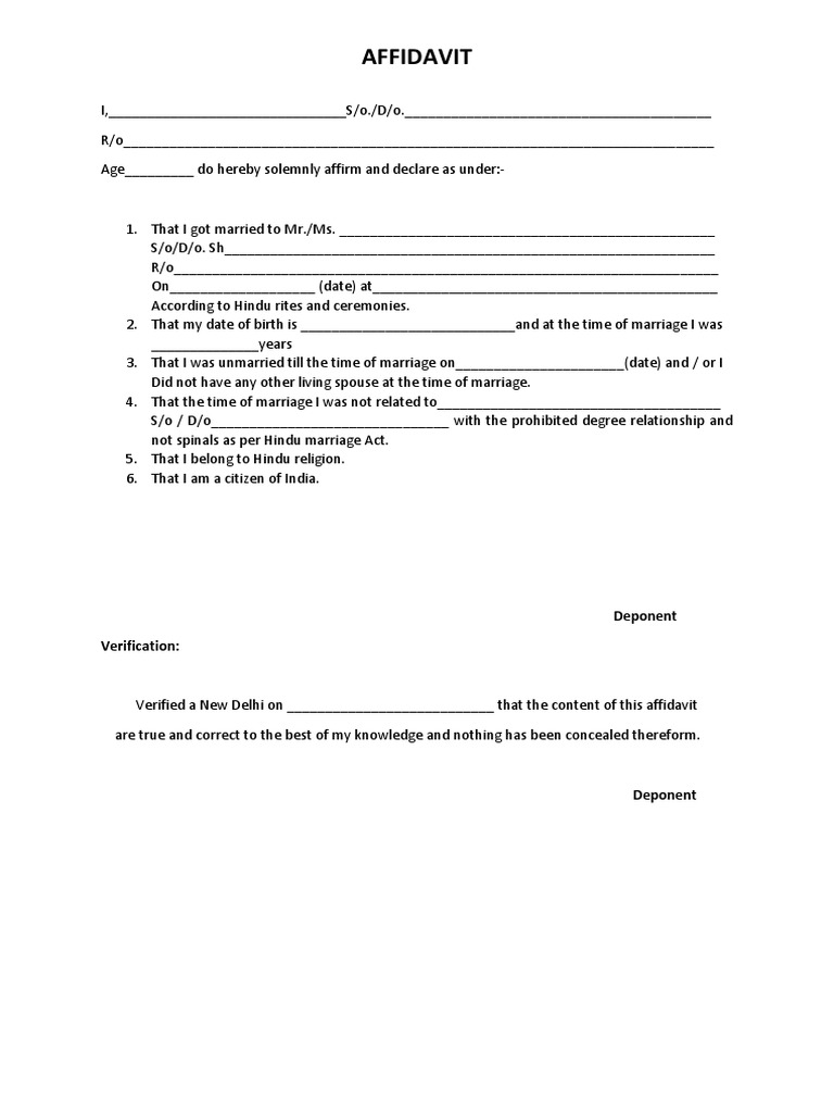 Affidavit: Deponent Verification | PDF