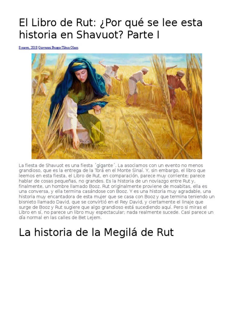 El Libro de Rut | PDF | Libro de rut | Jamón (Hijo De Noé)