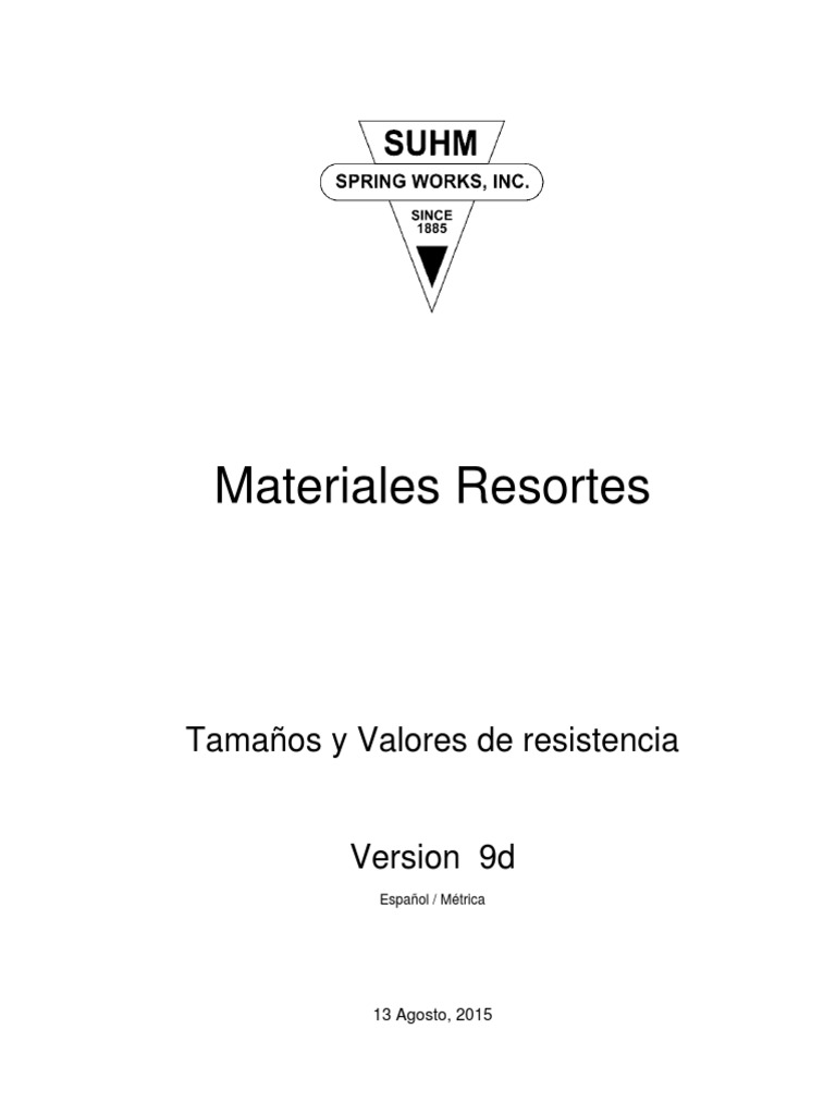 Suhm Spring Works-Spring Materials Issue 9d ES SI v1 | PDF | Acero | Rieles