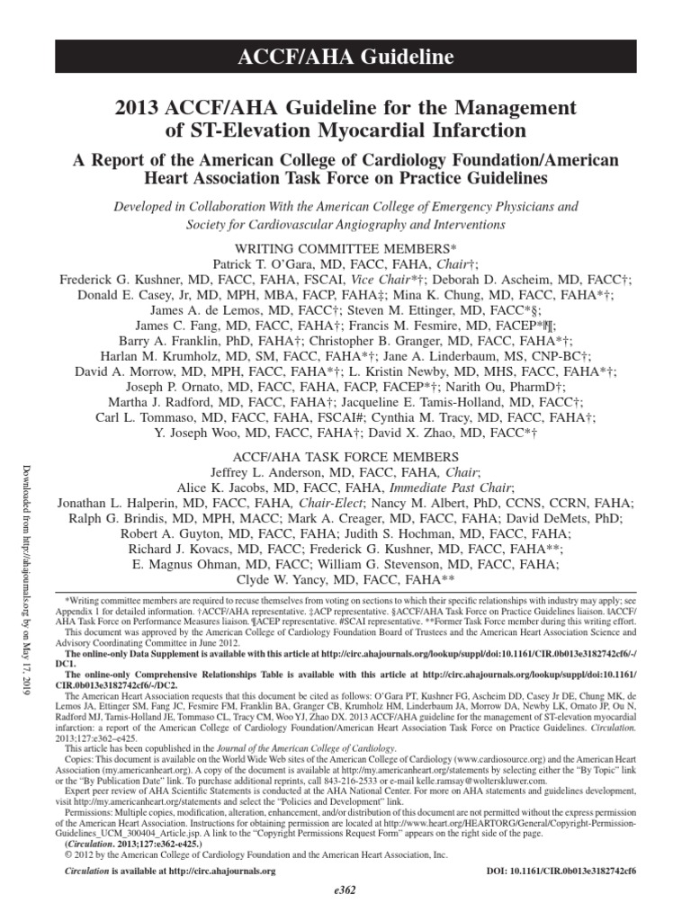 AHA Guideline STEMI | PDF | Myocardial Infarction | Percutaneous ...