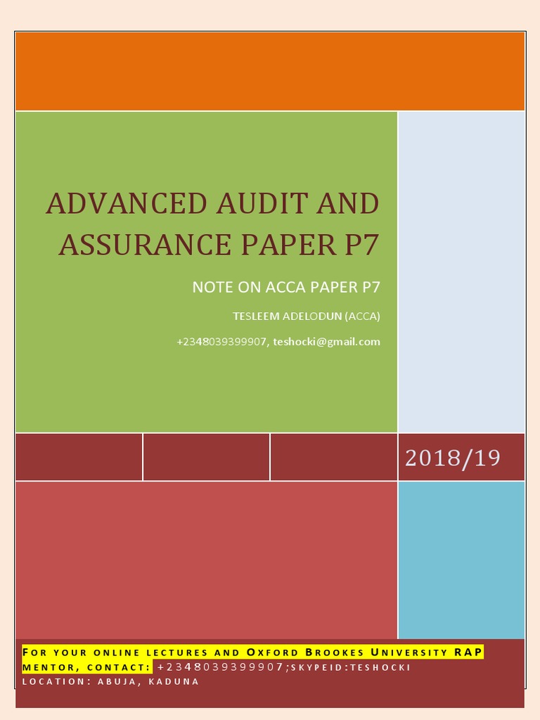 Advanced Audit and Assurance Paper p7 Updated | PDF | Money Laundering ...