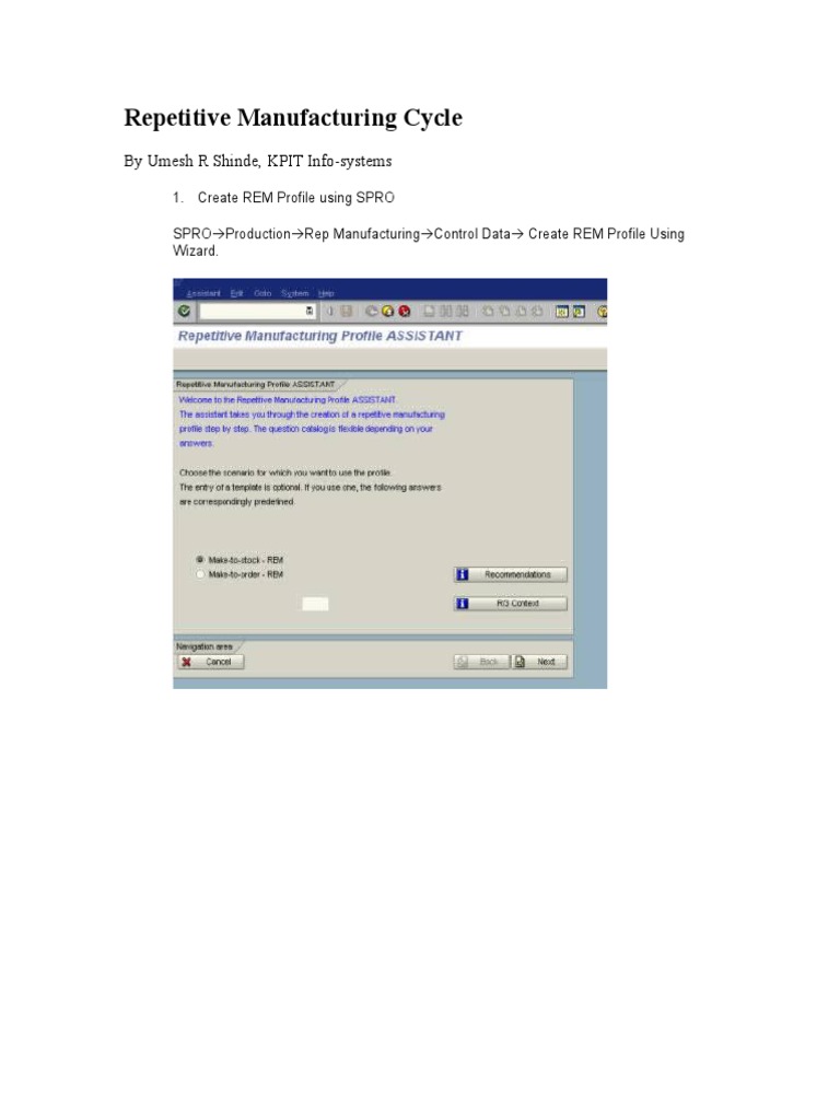 Repetitive Manufacturing Cycle | PDF | Computing | Business