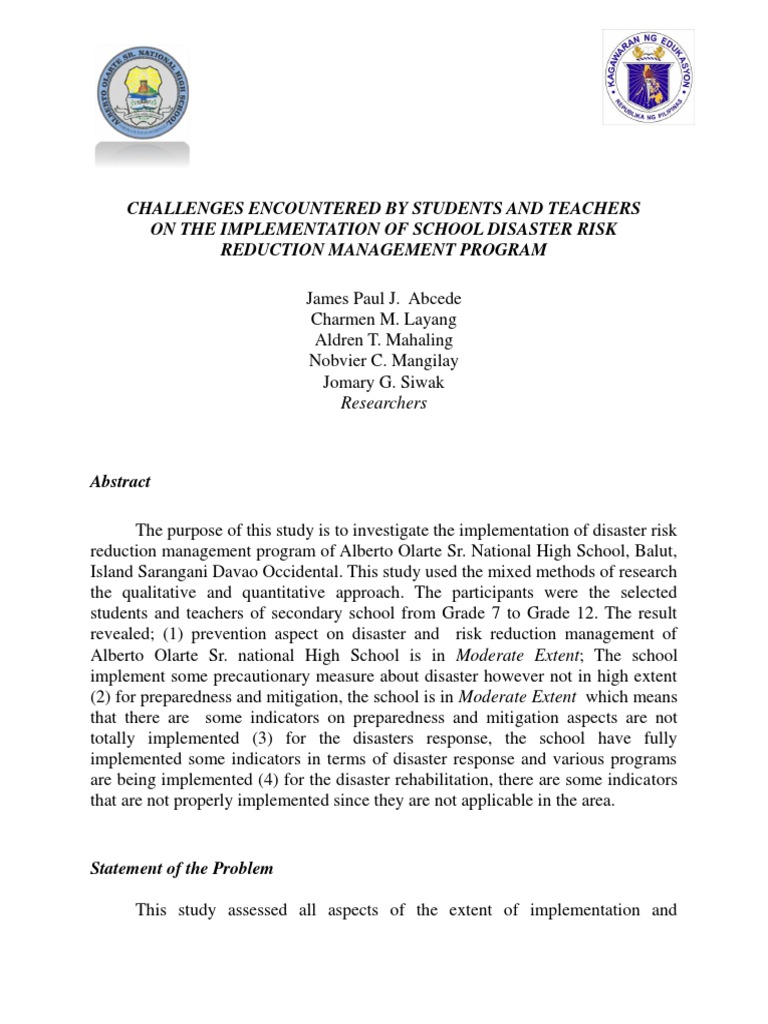 TARP Abcede | PDF | Emergency Management | Disaster Risk Reduction