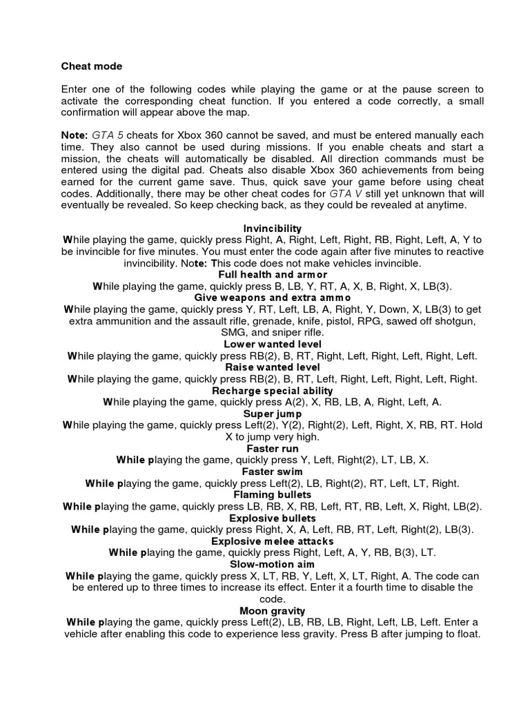 GTA 5 Cheat Codes: Tips for Activating Invincibility, Weapons, Vehicles and More In-Game Cheats ...