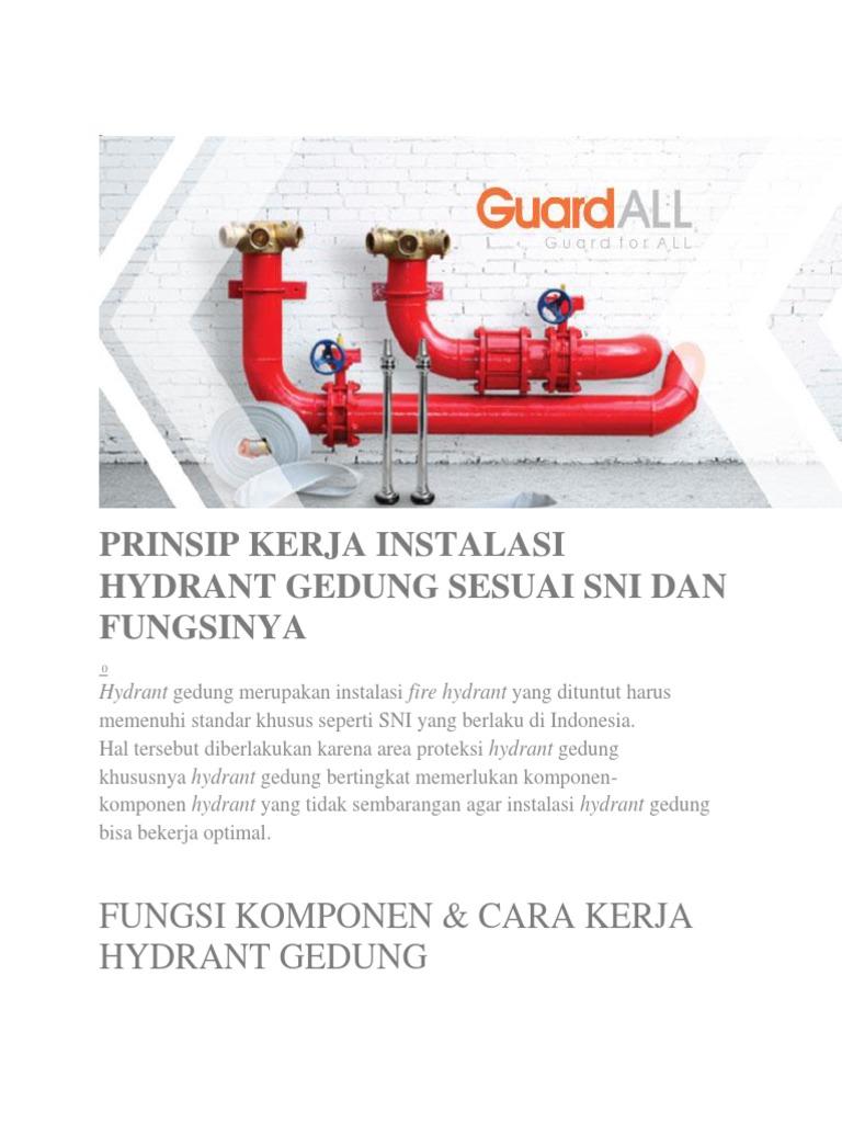 Prinsip Kerja Instalasi Hydrant Gedung Sesuai Sni Dan Fungsinya | PDF