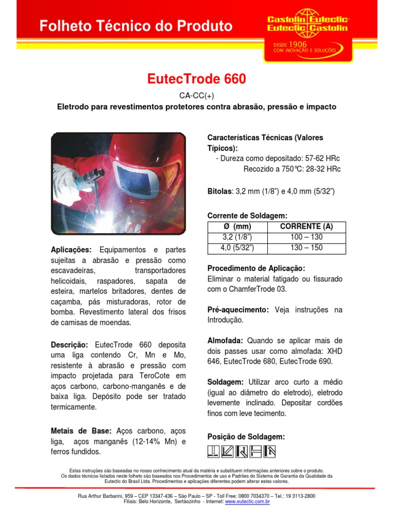 Eutectrode 660 | PDF | Manganês | Liga