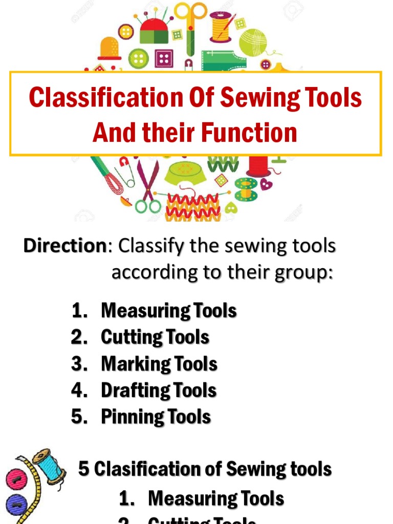 Classification of Sewing Tools and Their Function | PDF