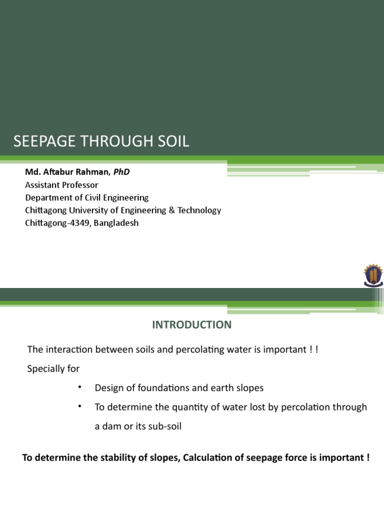 Seepage | PDF | Soil Mechanics | Soft Matter