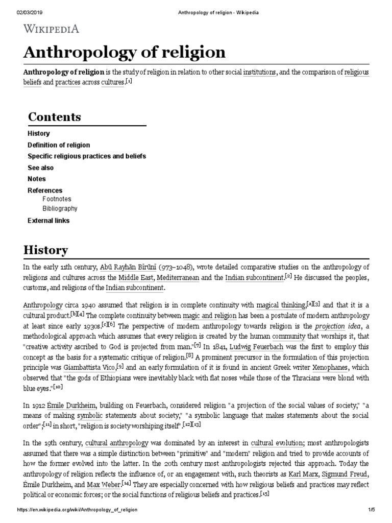 Anthropology of Religion - Wikipedia | PDF | Anthropology Of Religion ...
