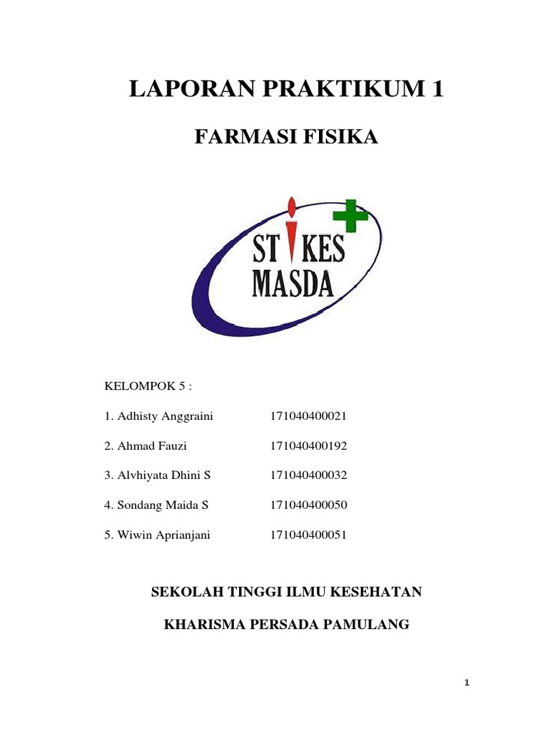 Laporan Praktikum 1 Farmasi Fisika | PDF