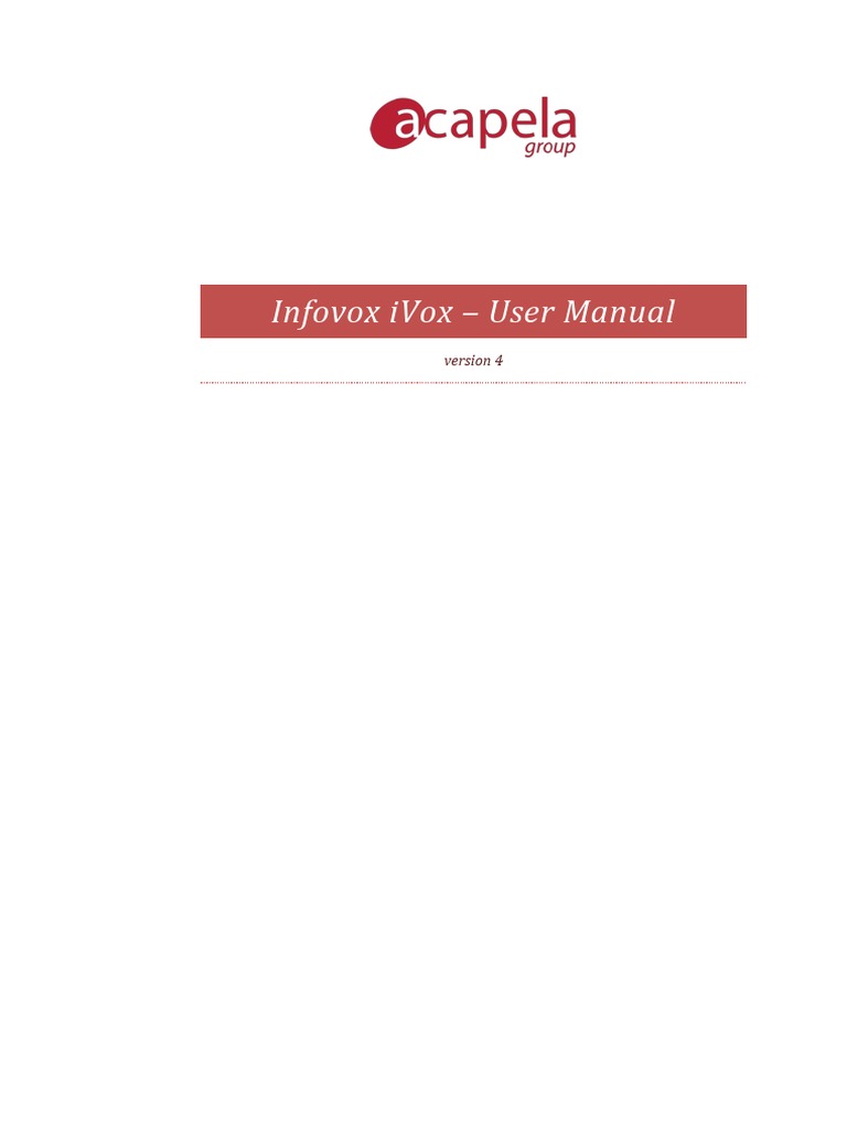 Infovox IVox User Manual | PDF | Mac Os | Text File