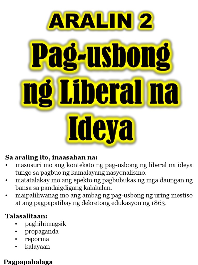 Pag-usbong Ng Liberal Na Ideya