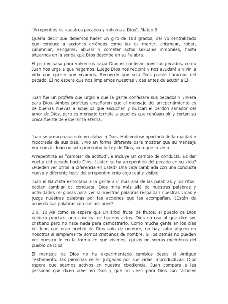 Arrepentíos de Vuestros Pecados y Volveos A Dios | PDF | Pecado | Salvación