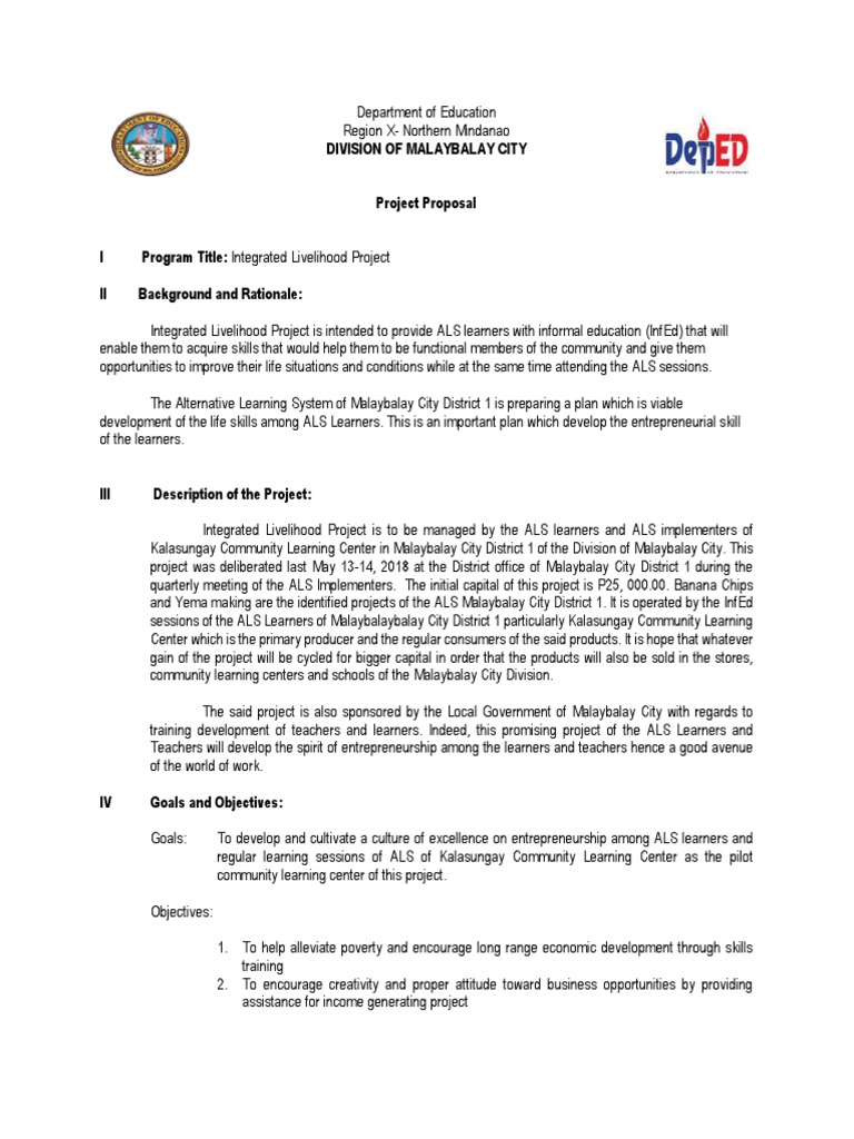ALS Project Proposal | PDF | Entrepreneurship | Learning