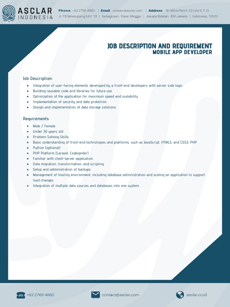 Job Description & Requirement | Download Free PDF | Microsoft Sql Server | Databases